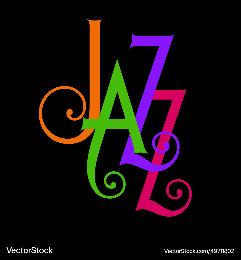 Retro jazz abstract on black Royalty Free Vector Image