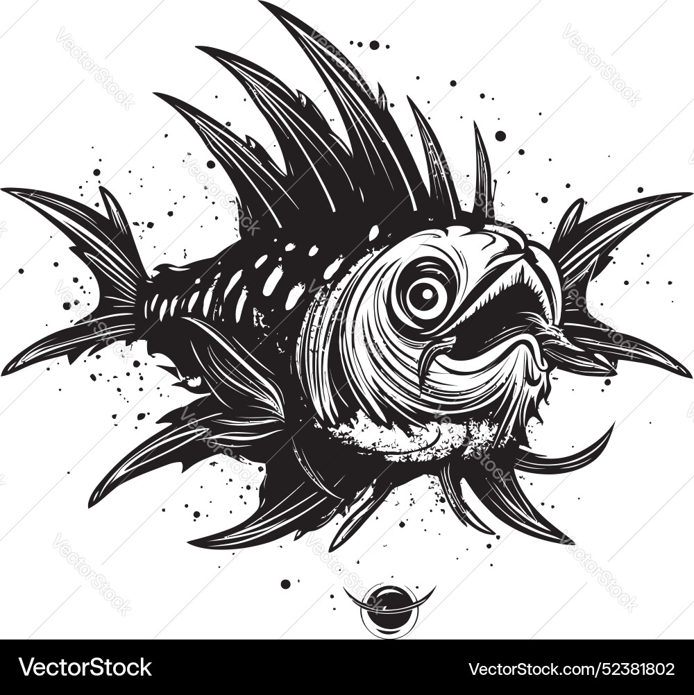 Sinister swimmer evil anglerfish logo demonic Vector Image