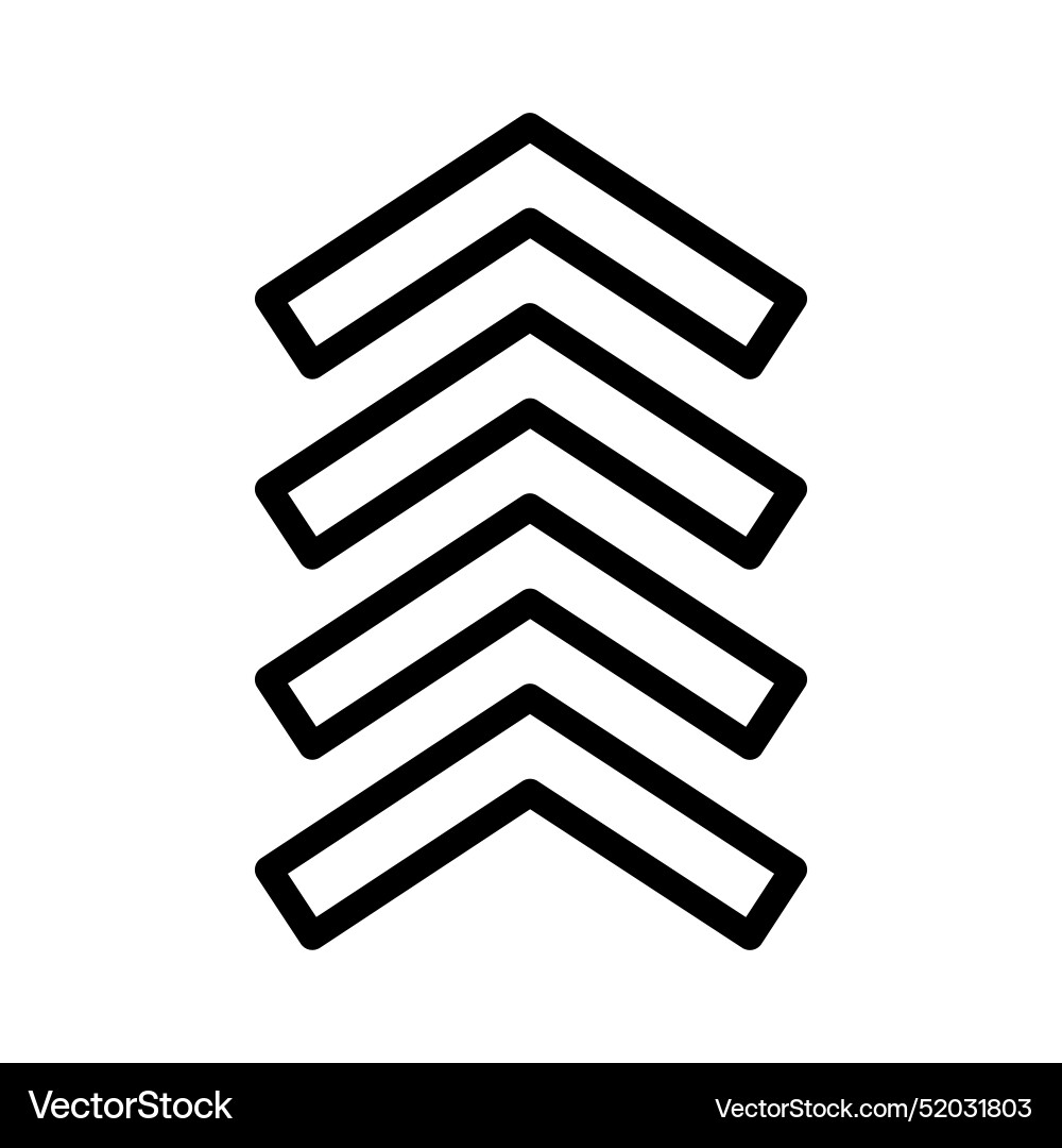 Arrow chevron linear logo mark in black and white Vector Image