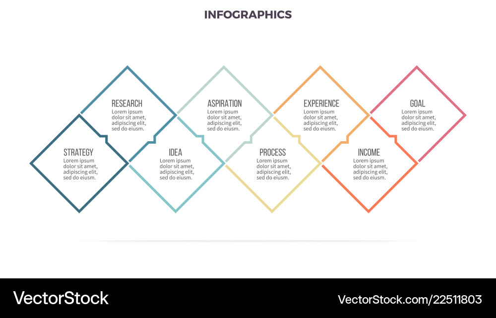 Business infographics timeline with 8 steps Vector Image