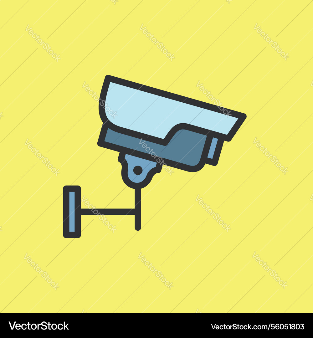 Cctv icon video surveillance made flat color style