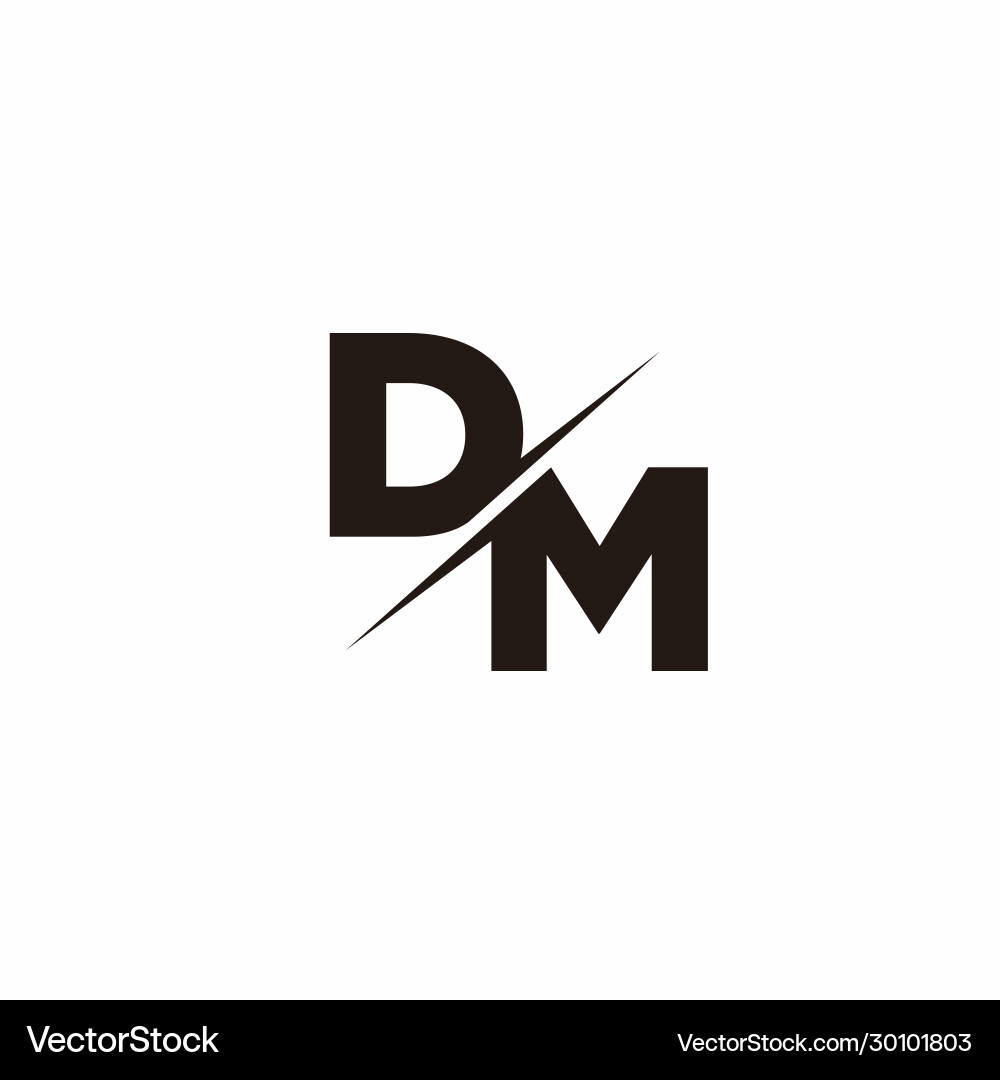 Dm logo letter monogram slash with modern Vector Image