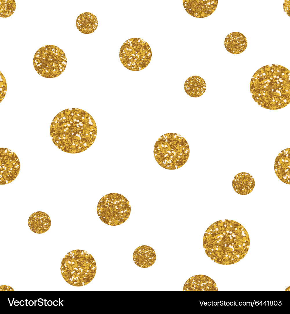 Dots seamless pattern with golden glitter texture Vector Image