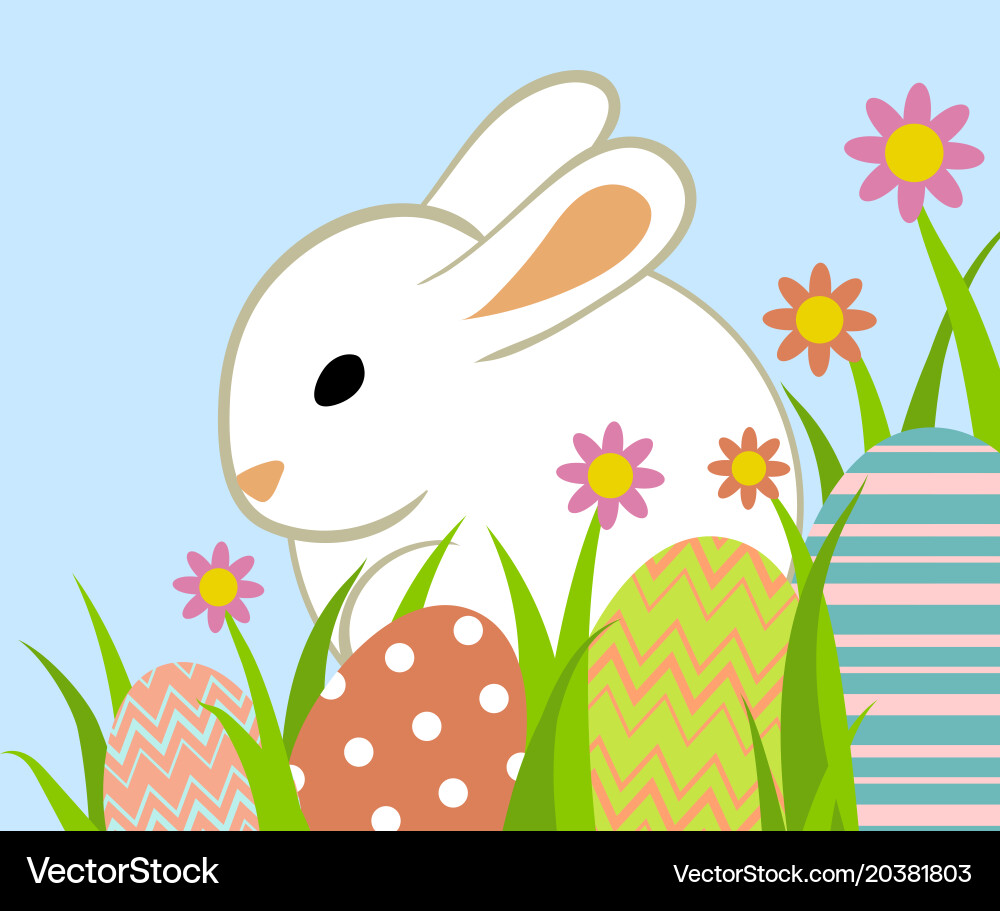 Easter eggs and bunny Royalty Free Vector Image