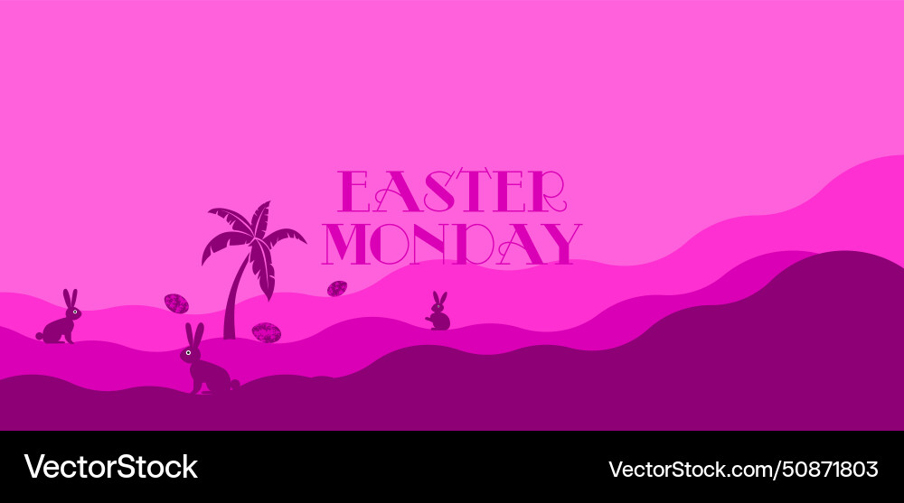 Easter monday pink text design Royalty Free Vector Image