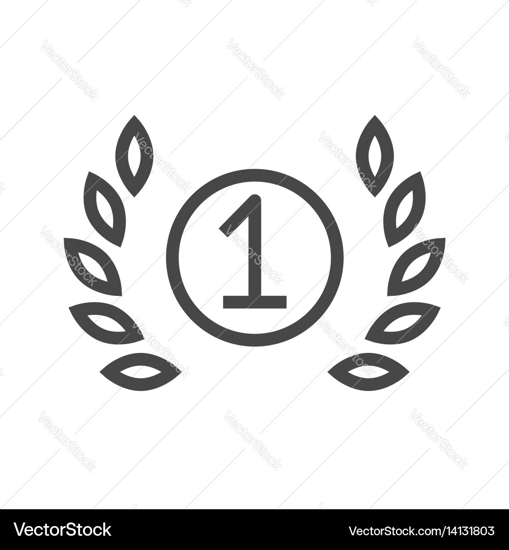 First Place Laurel Icon Royalty Free Vector Image