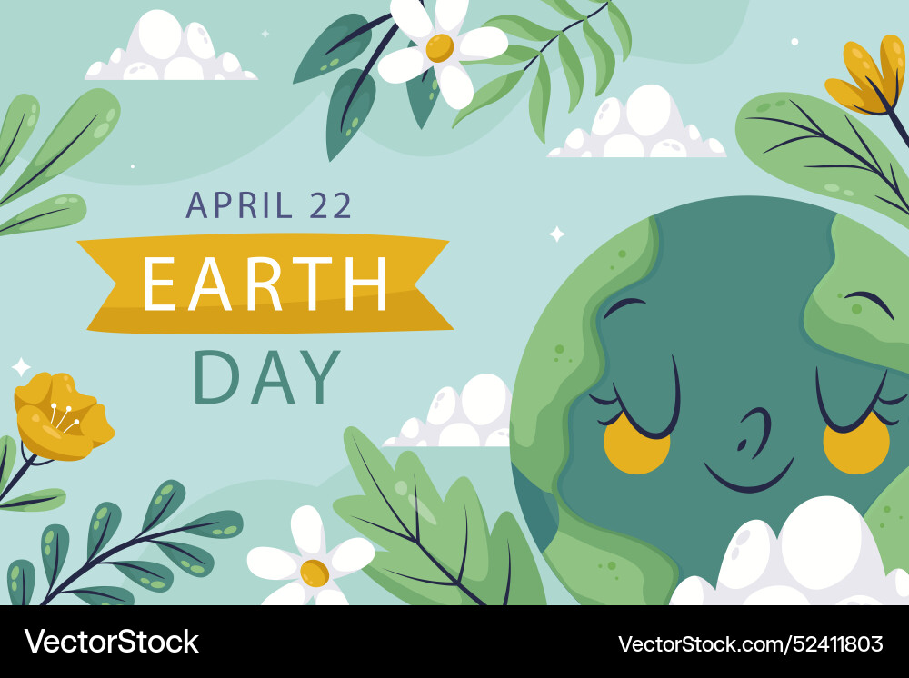 Flat background for earth day celebration Vector Image