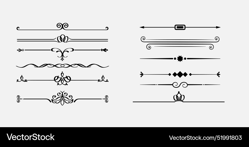 Floral decorative ornamental divider pack Vector Image