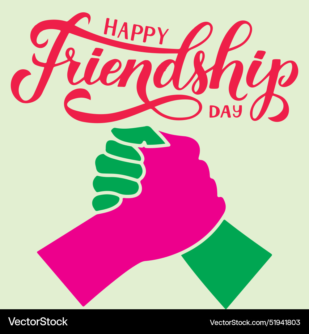 Happy friendship day design typography and Vector Image