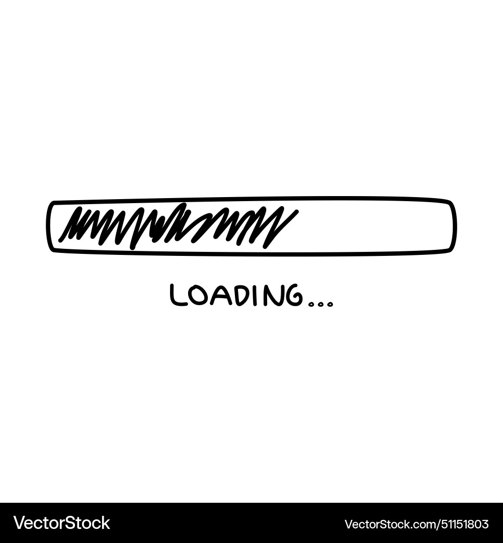 Loading bar icon doodle Royalty Free Vector Image