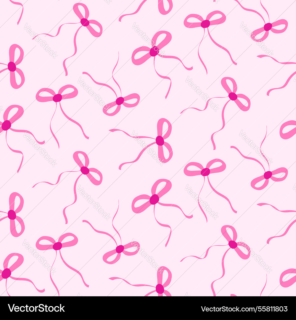 Simple pink bows seamless pattern Royalty Free Vector Image