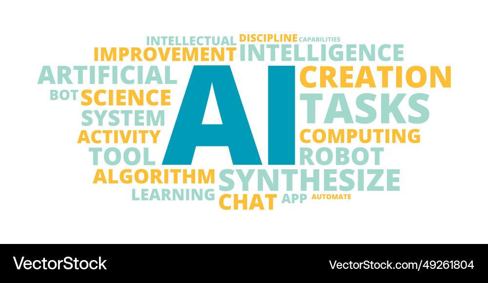 Artificial intelligence word cloud concept Vector Image