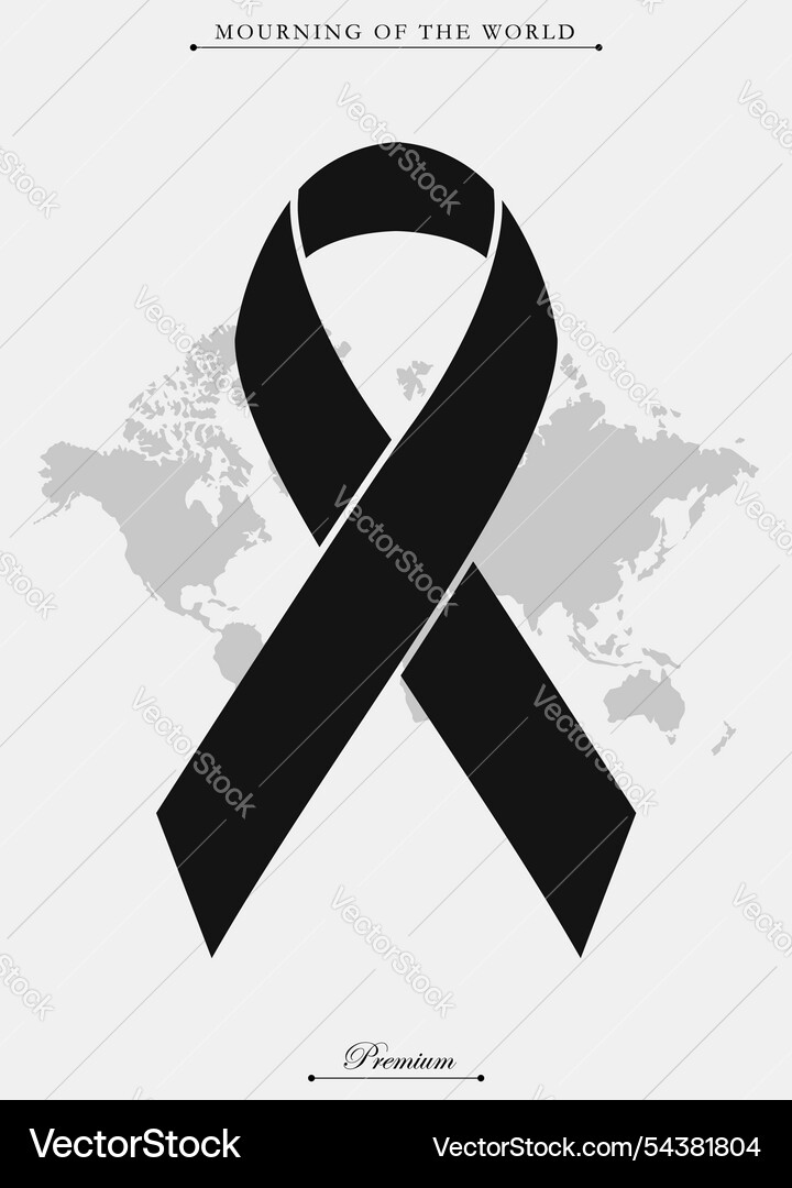 Awareness ribbon element design mourning sign Vector Image