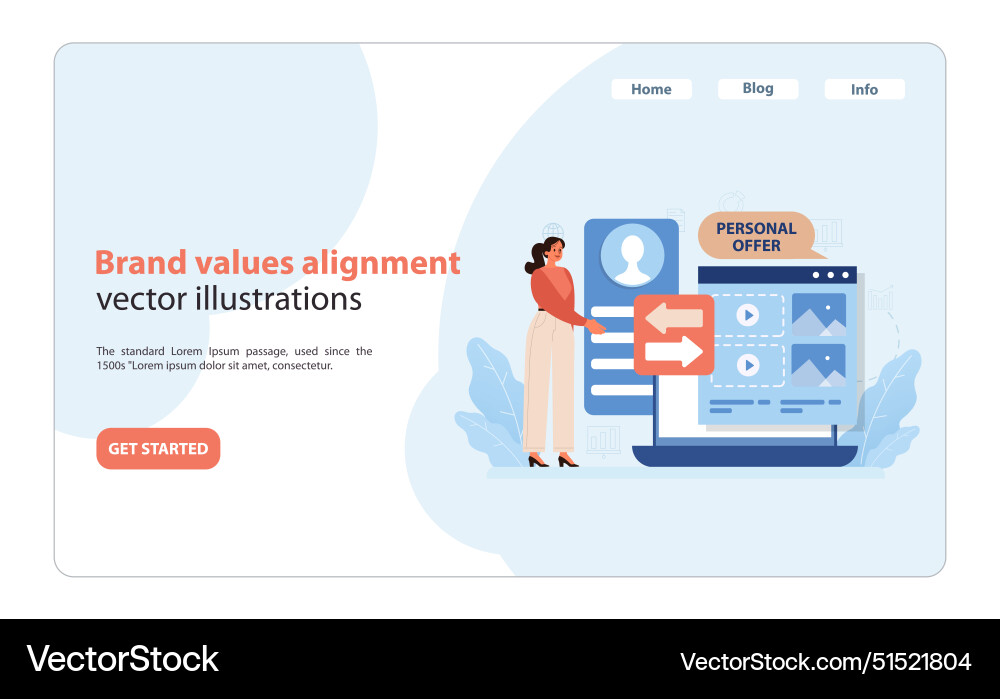 Brand values alignment Royalty Free Vector Image