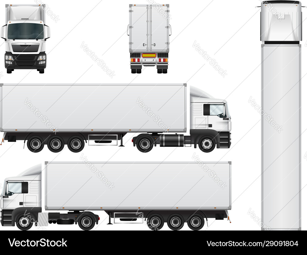 Cargo truck trailer template Royalty Free Vector Image