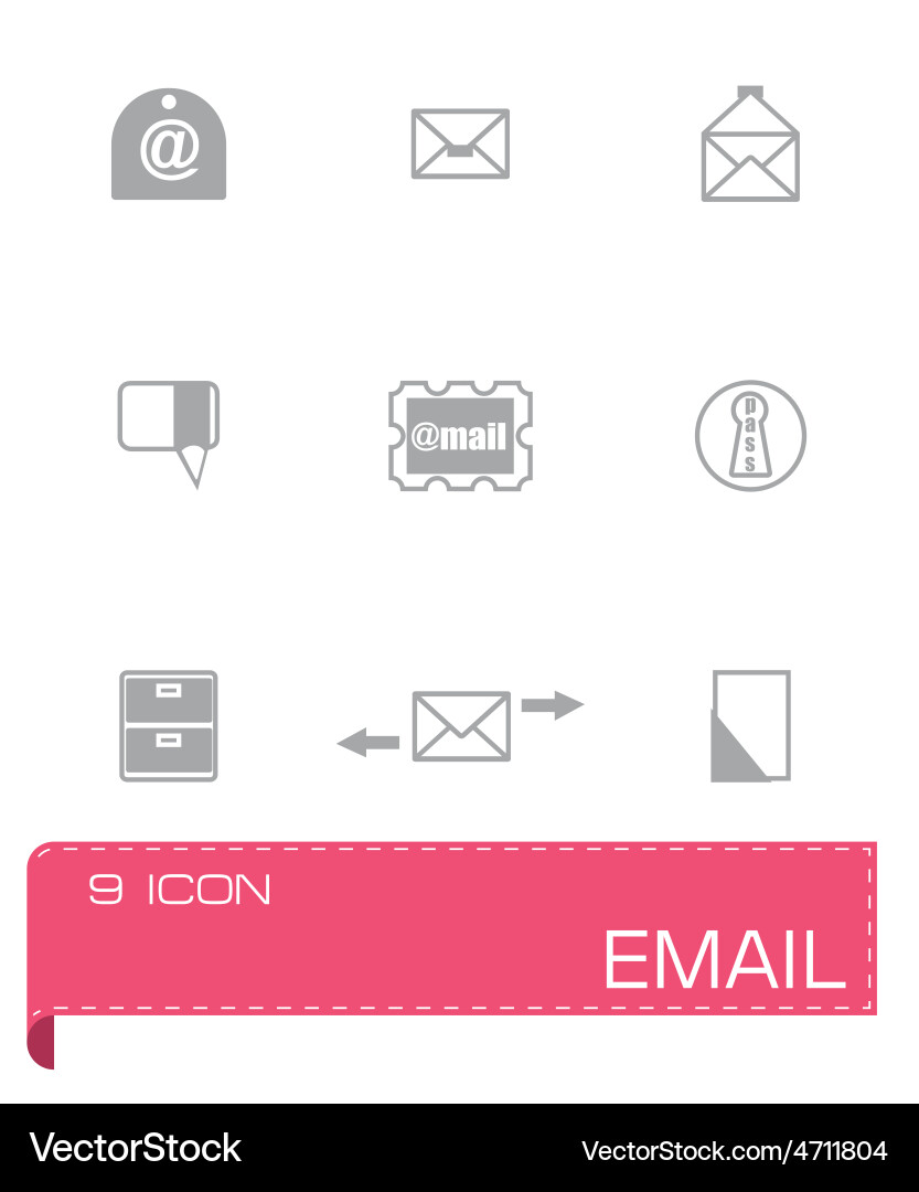 Email icon set Royalty Free Vector Image - VectorStock