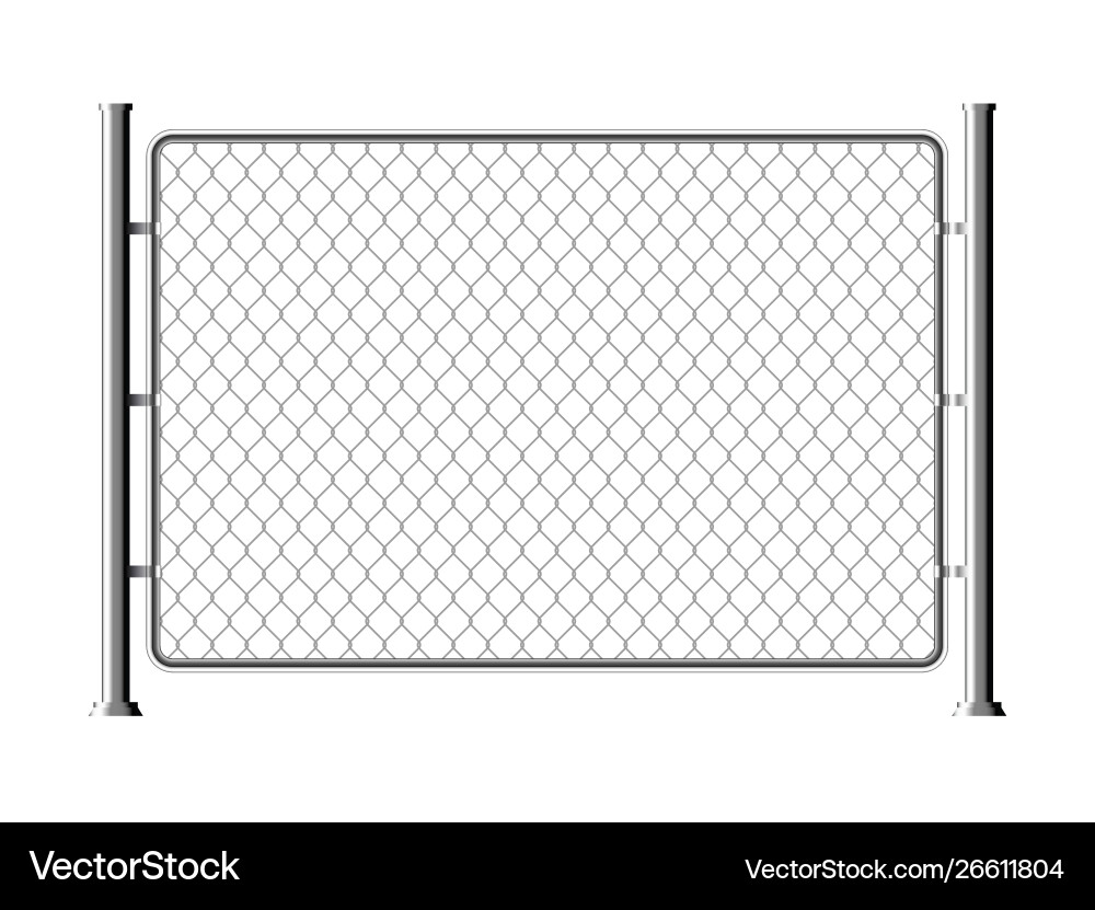 Fence wire metal chain link mesh steel net Vector Image