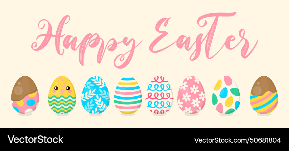 Happy easter icons element Royalty Free Vector Image