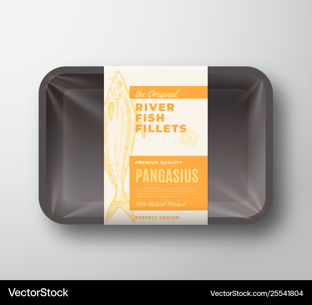 Original fish fillets abstract Royalty Free Vector Image