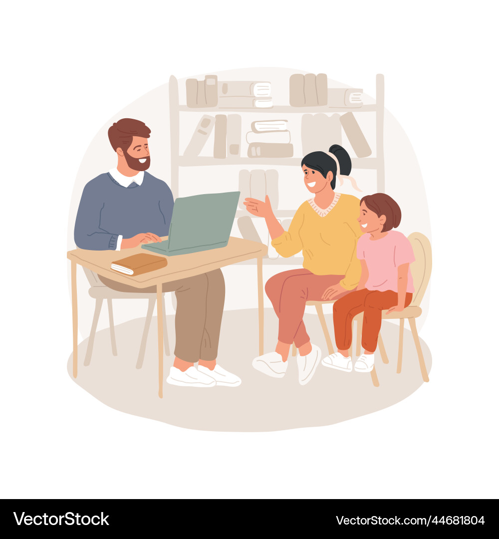 Parent-teacher interview isolated cartoon Vector Image