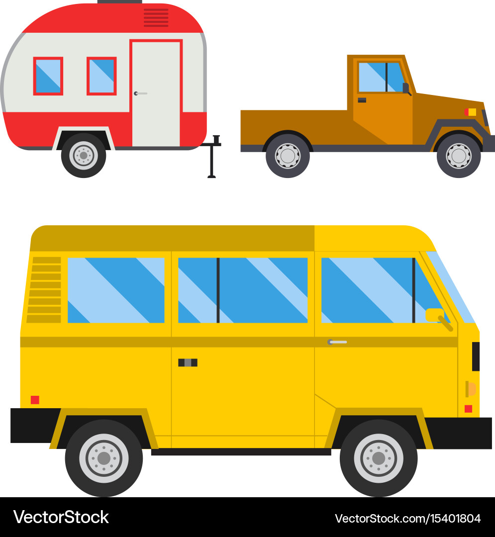Retro Camper Van Travel Royalty Free Vector Image