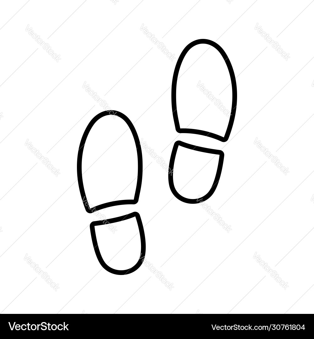Shoe print icon foot symbol Royalty Free Vector Image