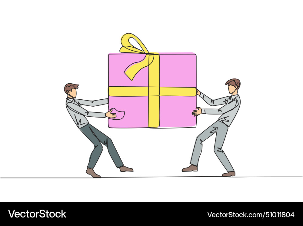 Single one line drawing two professional Vector Image