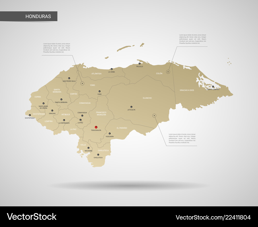 Stylized honduras map Royalty Free Vector Image