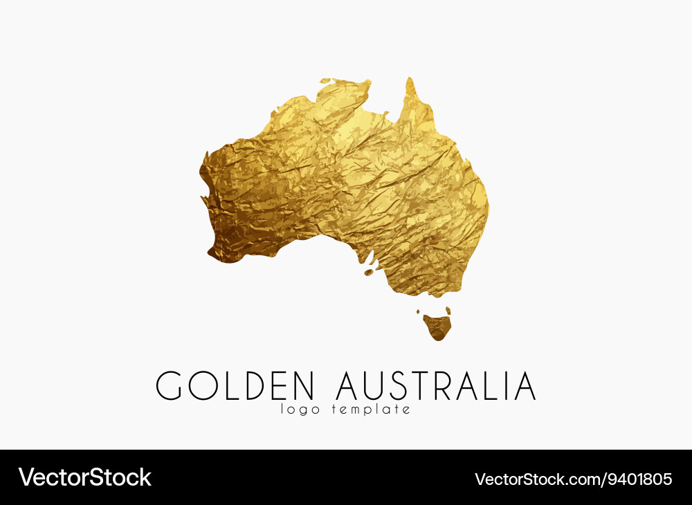 Australia map golden logo creative Royalty Free Vector Image