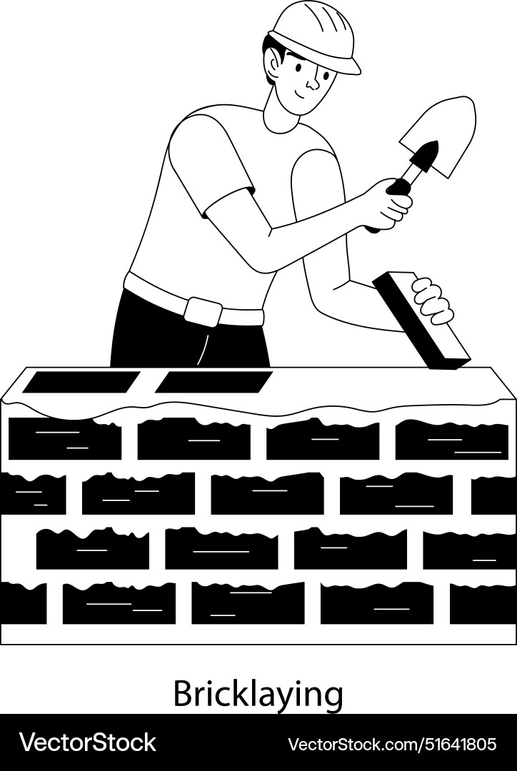 Bricklaying Royalty Free Vector Image - VectorStock