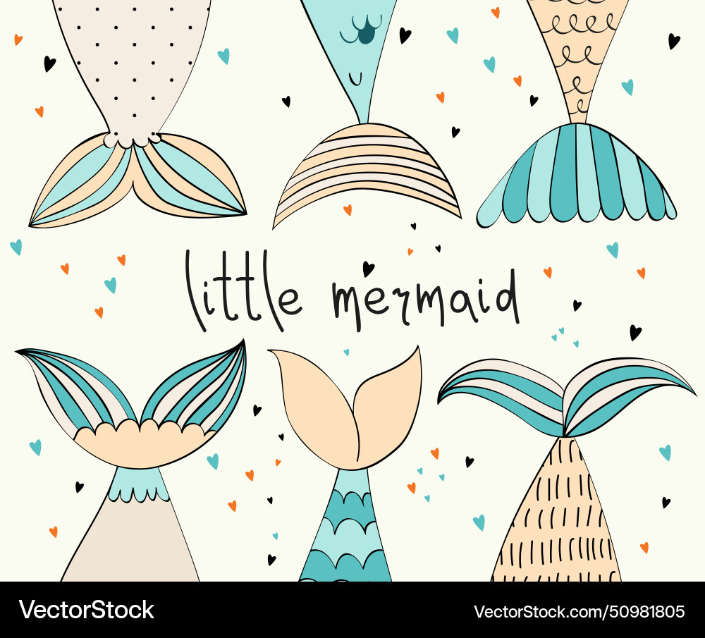 Cute mermaids Royalty Free Vector Image - VectorStock