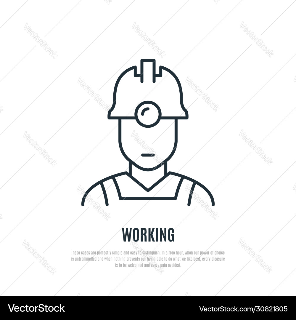 Fuel engineer outline emblem construction worker Vector Image