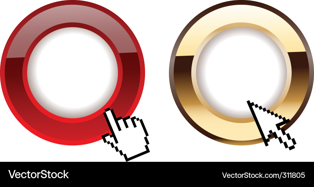 Glow rings and computer cursors Royalty Free Vector Image