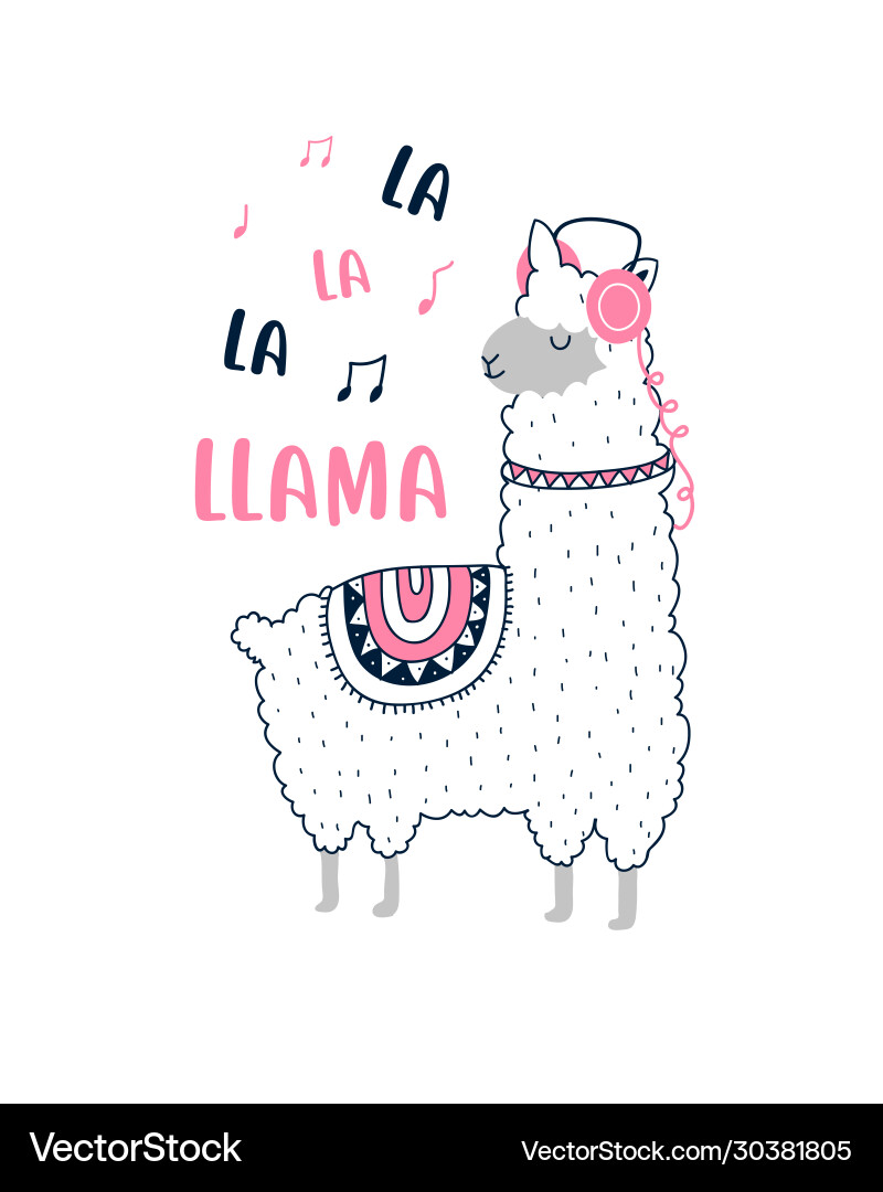 Hand drawing llama Royalty Free Vector Image - VectorStock