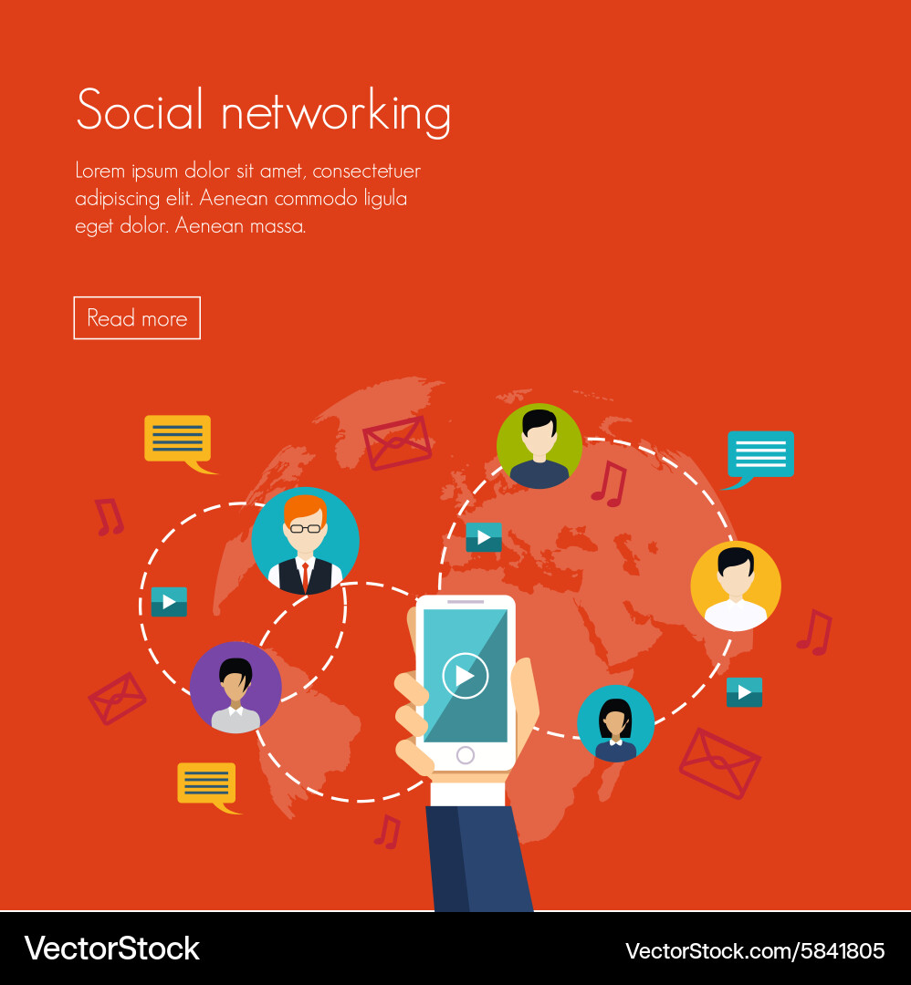 Social media network marketing Royalty Free Vector Image