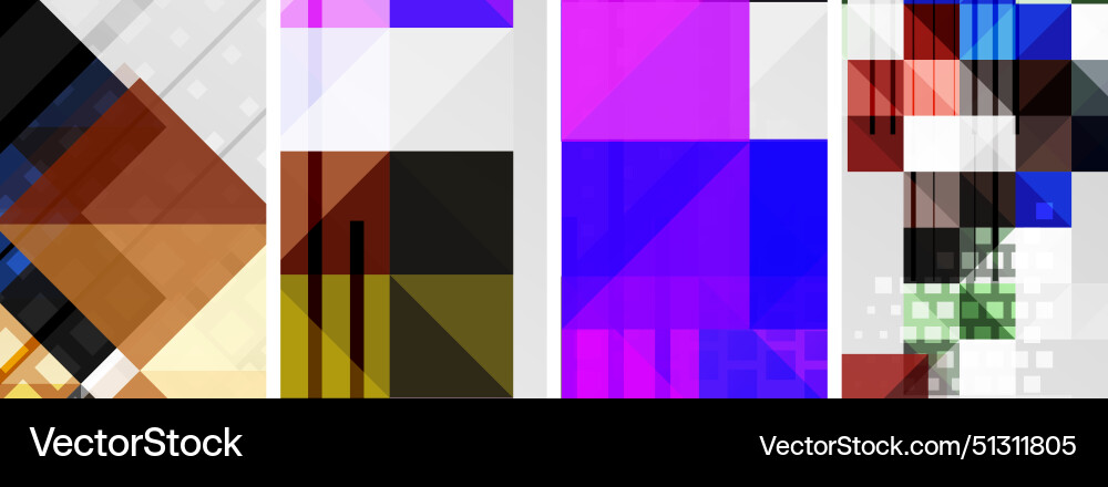 Square abstract poster set Royalty Free Vector Image