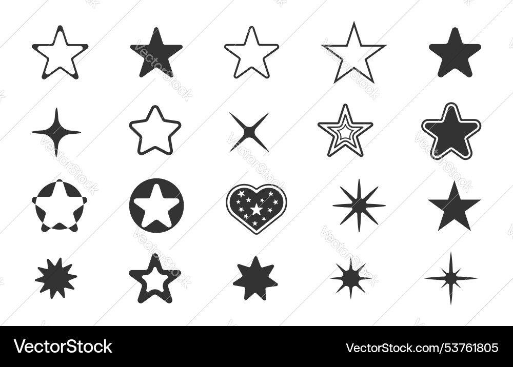 Stars svg silhouette star outline Royalty Free Vector Image