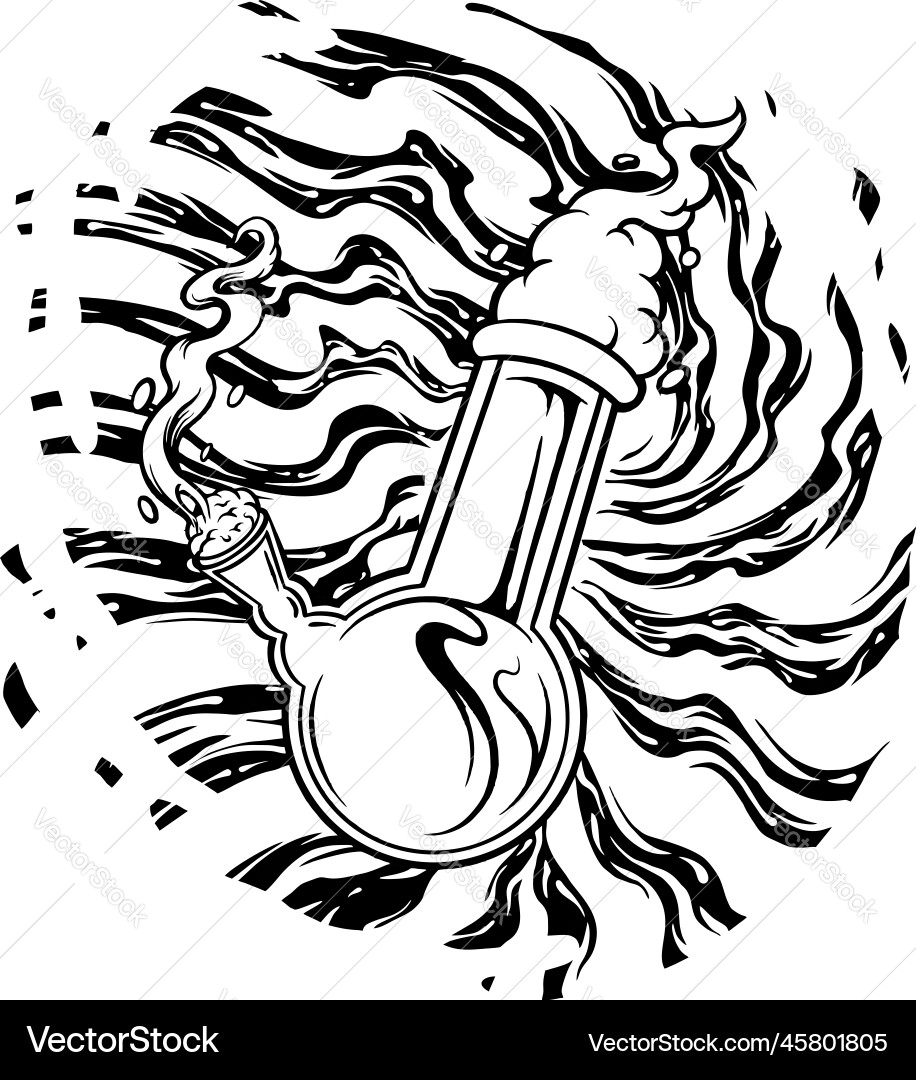 Trippy Marijuana Smoke Bong Royalty Free Vector Image