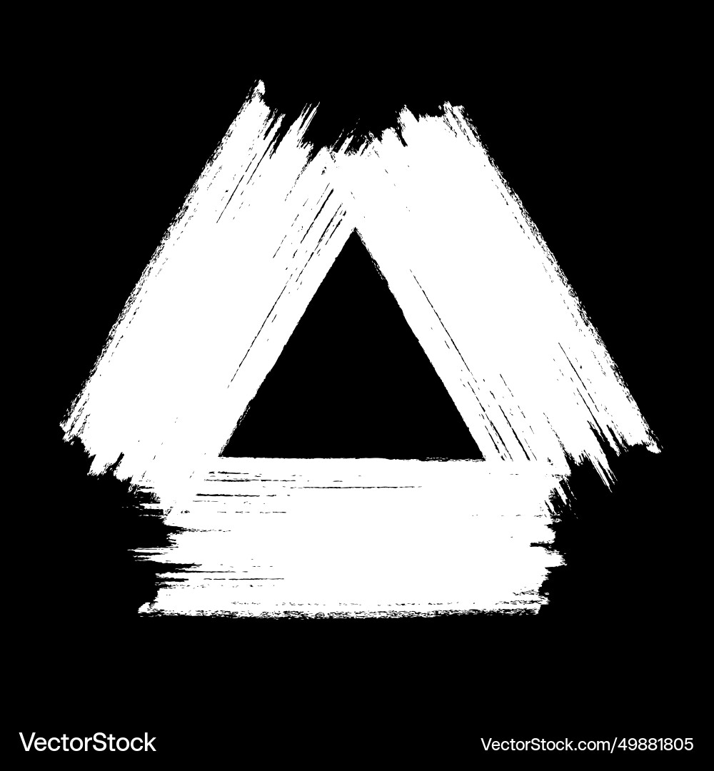 White scribble stain grunge triangle frame Vector Image