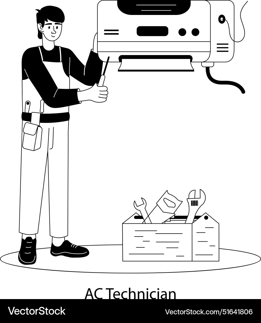 Ac technician Royalty Free Vector Image - VectorStock