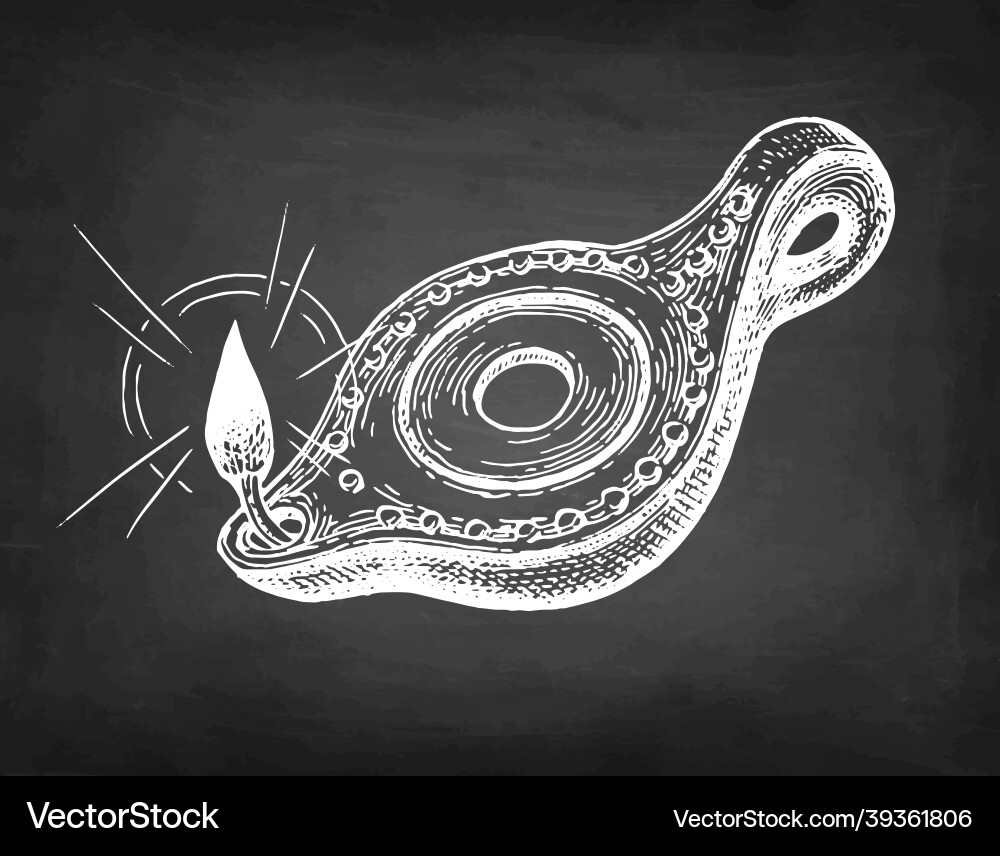 Ancient clay oil lamp Royalty Free Vector Image
