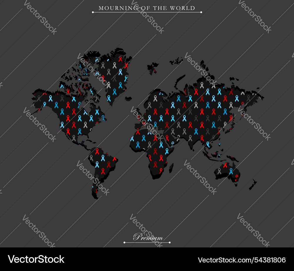 Awareness ribbon element design mourning sign Vector Image