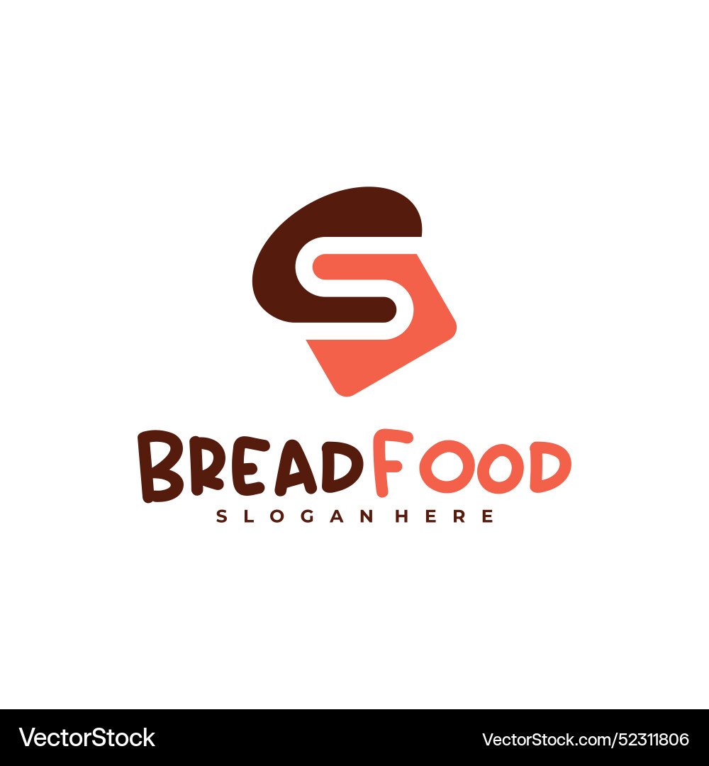Bread with s logo template creative Royalty Free Vector