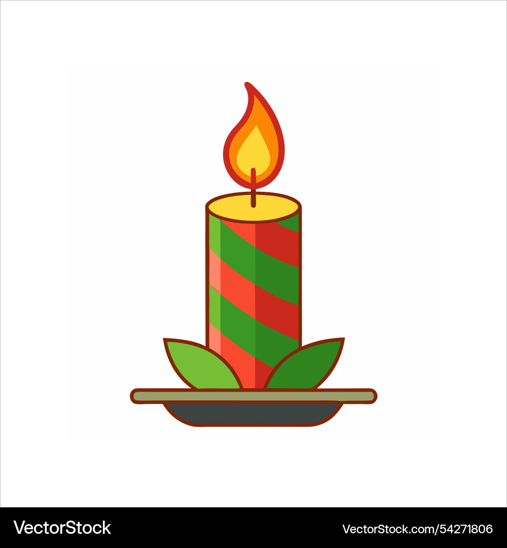 Christmas candle clipart isolated Royalty Free Vector Image