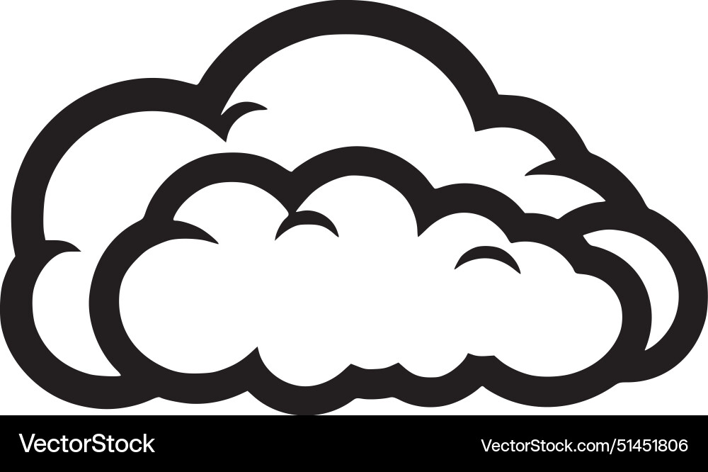 Cloud - minimalist and flat logo Royalty Free Vector Image