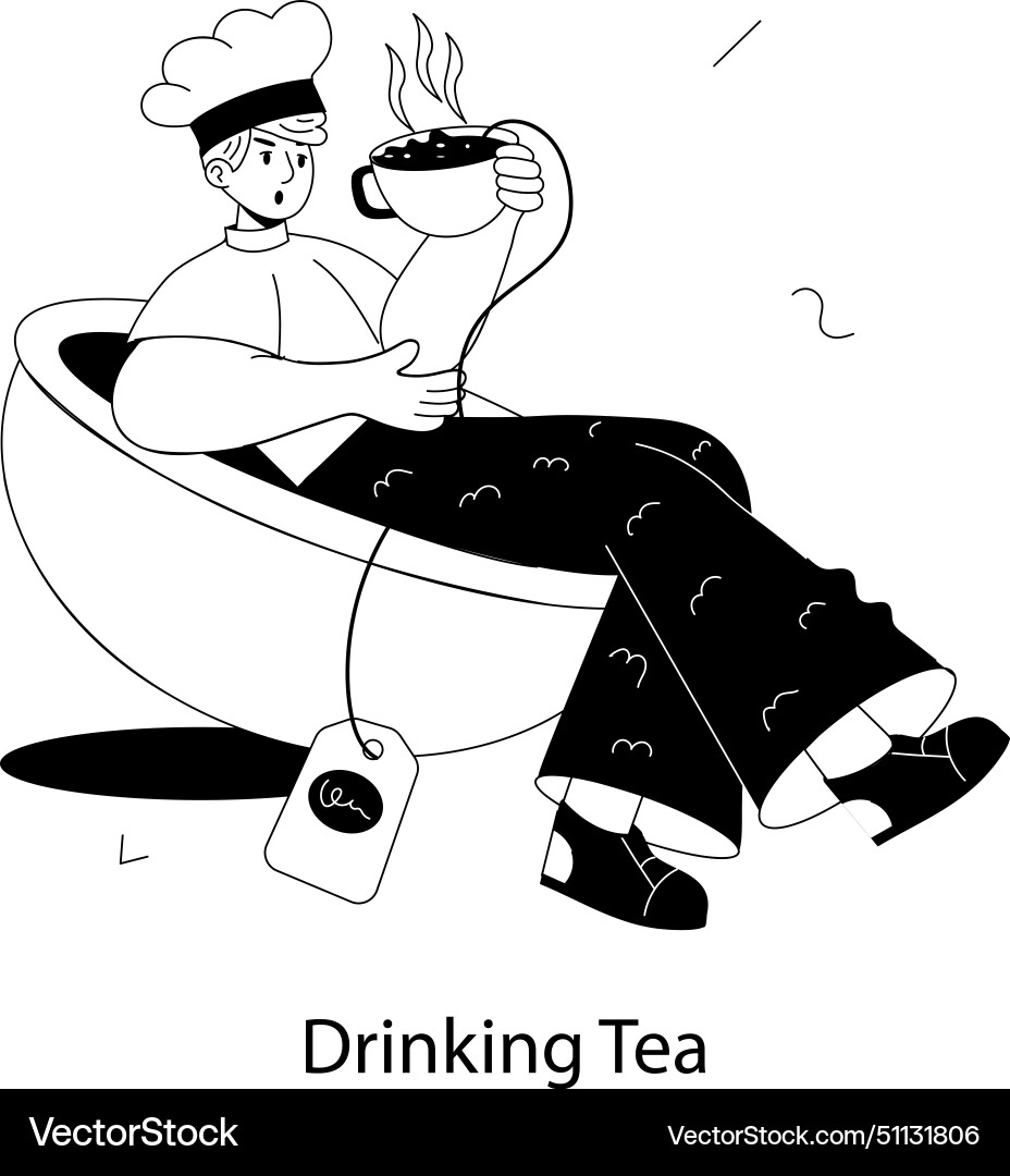 Drinking tea Royalty Free Vector Image - VectorStock