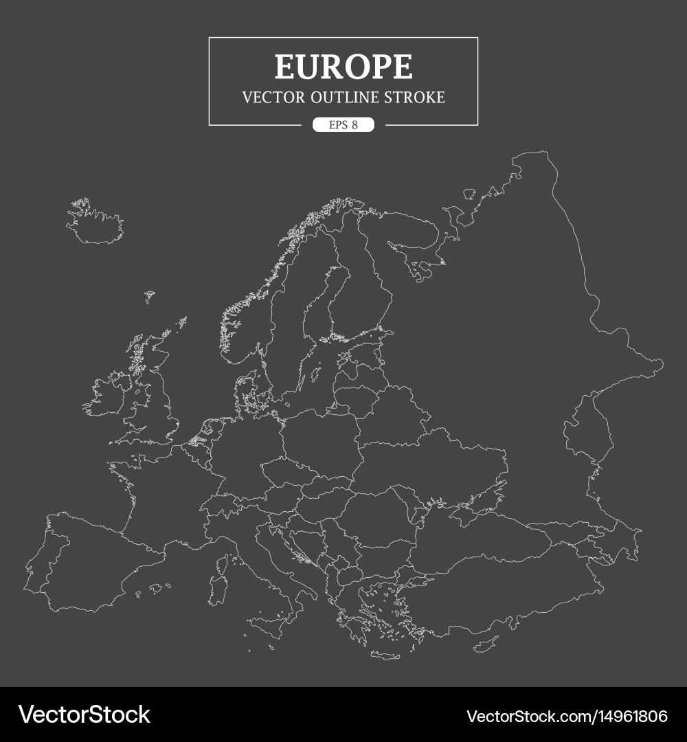 Europe Map Outline Royalty Free Vector Image - VectorStock