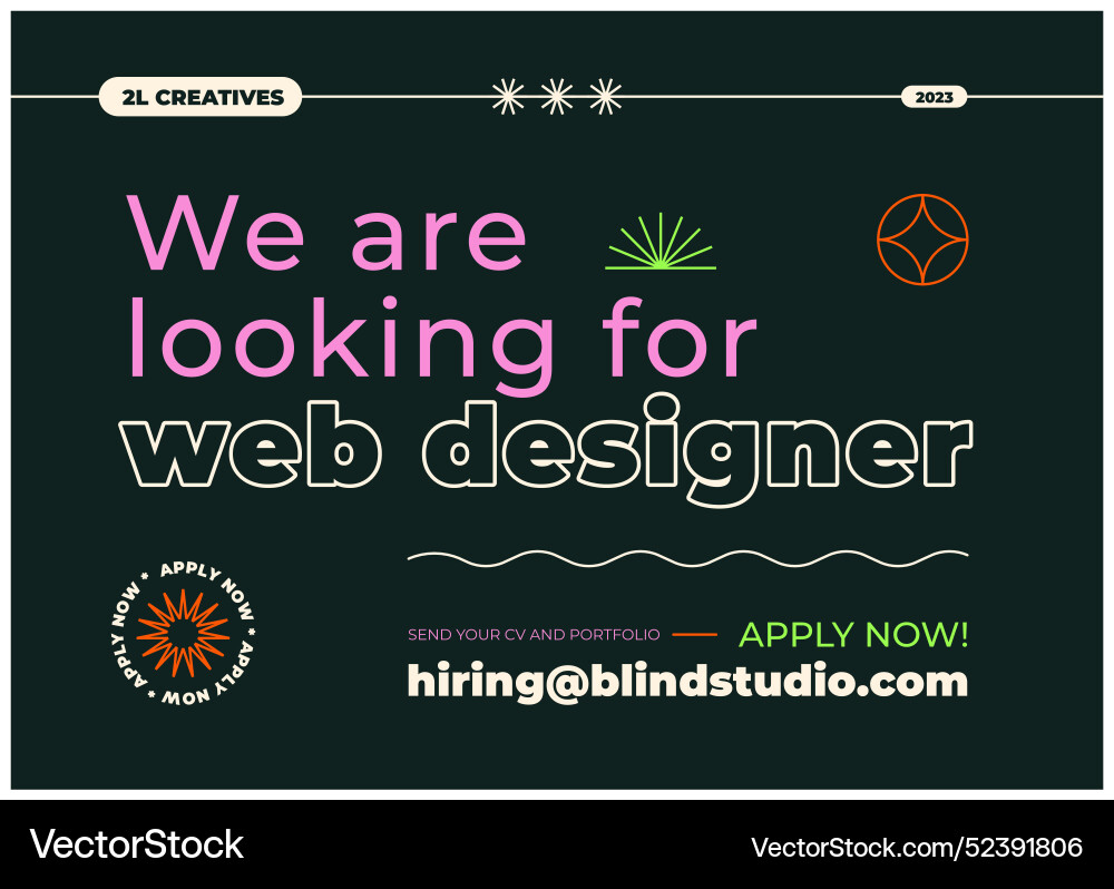 Flat design hiring poster template Royalty Free Vector Image