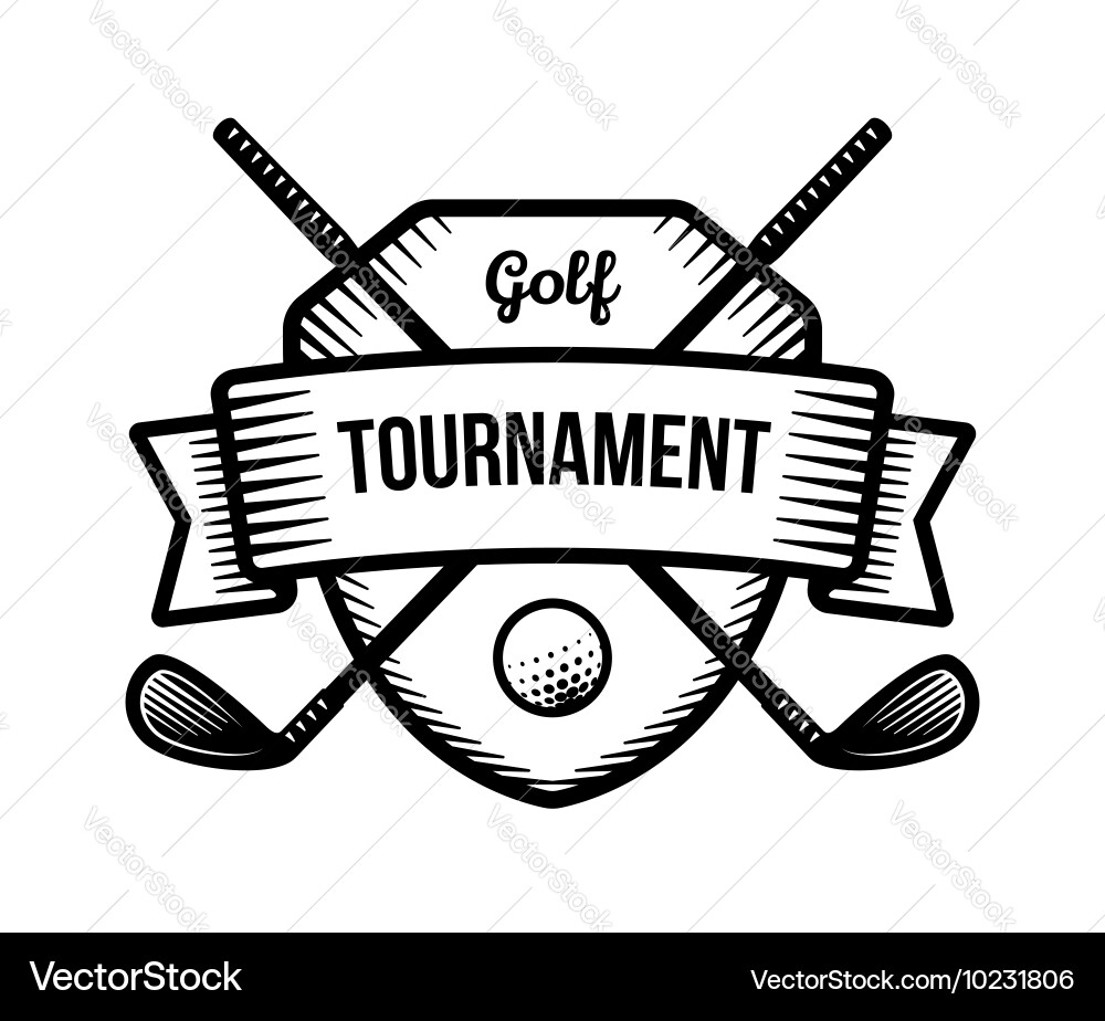 Golf sport tournament logo Royalty Free Vector Image