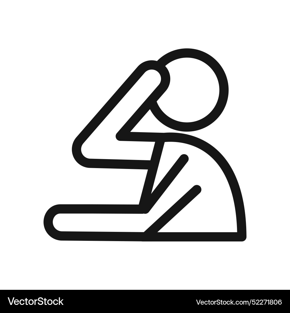 Helpless human icon black line art logo Royalty Free Vector